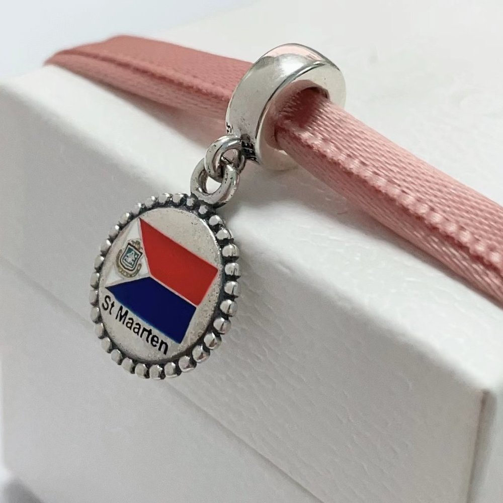 Pandora St Maarten Flag Exclusive Dangle Charm Pendant - Gem